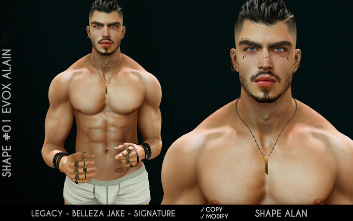 Second Life Marketplace - OSBOURNE Shape Alan - Lelutka Evox Alain 4.0