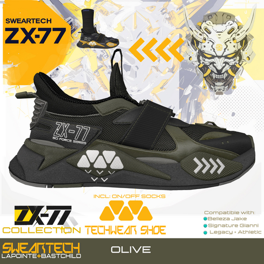 Second Life Marketplace - Sneakers - Techware ZX-77 OLIVE