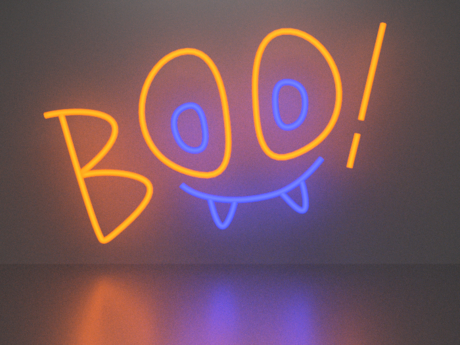 Second Life Marketplace - Boo Halloween 3 neon sign Full Permission