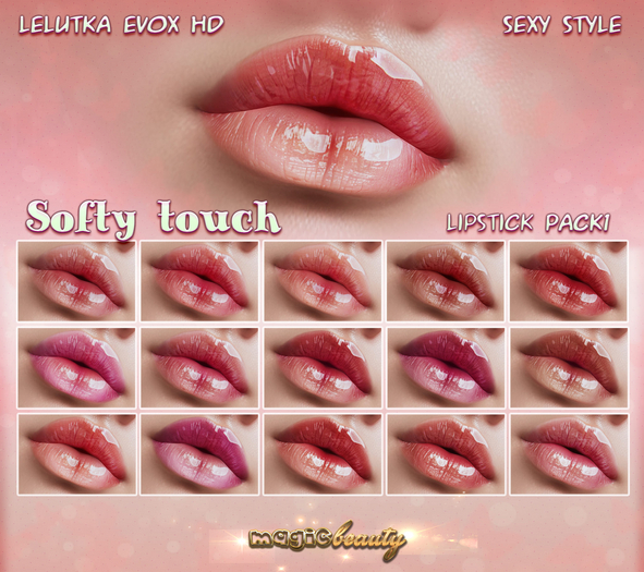 Second Life Marketplace - [Magic Beauty] Softy touch lipstick pack1 Lel ...