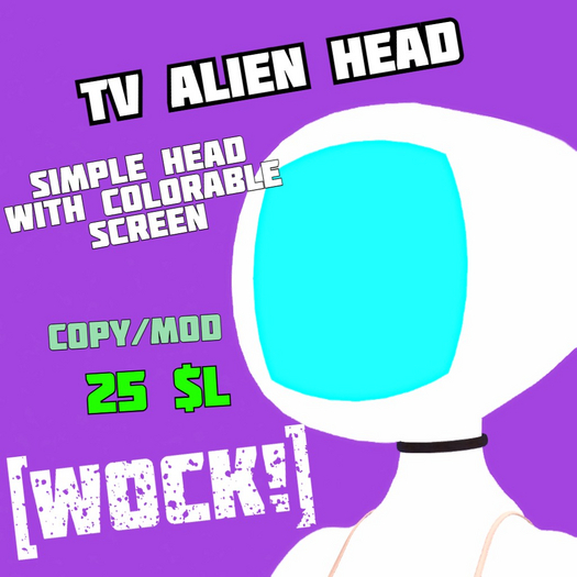 Second Life Marketplace - [WOCK!] Alien TV Head