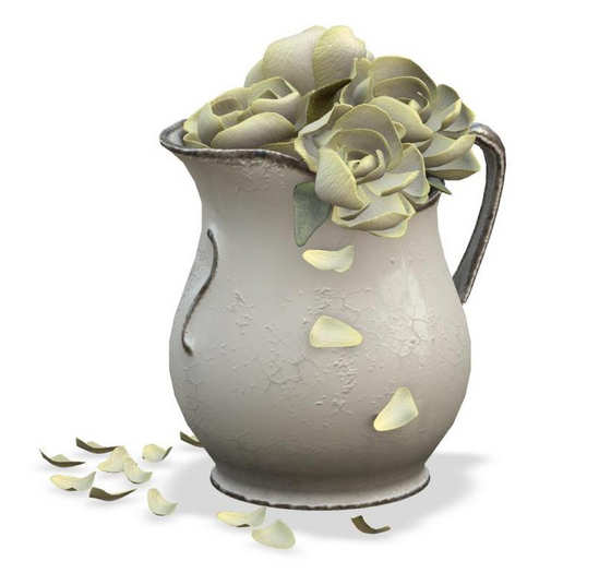 Second Life Marketplace - Dahlia - Hiraeth - Flowers in Pitcher - Cream