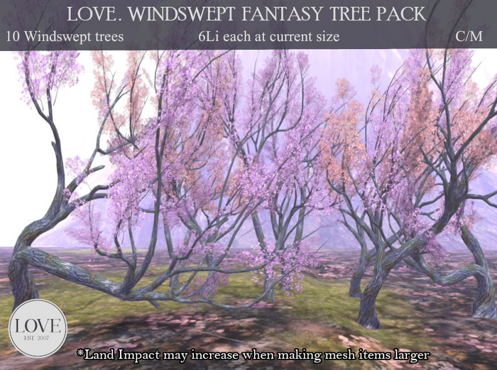 Second Life Marketplace - LOVE SUPERSTORE - WINDSWEPT FANTASY TREE PACK