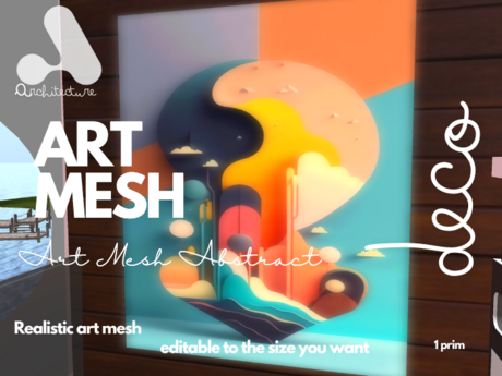 Second Life Marketplace - Art Mesh Abstract v3 Deco Architecture UNPACK HUD
