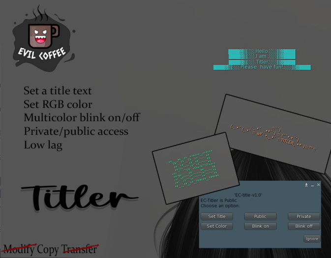 Second Life Marketplace - Evil Coffee- Titler