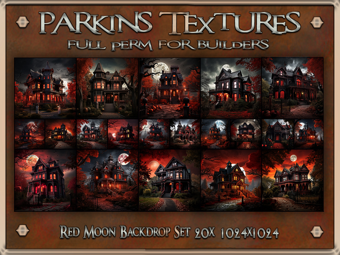 Second Life Marketplace - Parkins Textures - Red Moon Backdrops Set ...