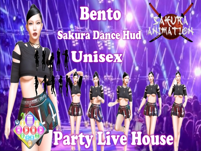 Second Life Marketplace - Sakura Dance HUD -Party Live House Bento unisex