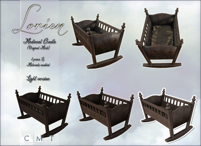 Second Life Marketplace - LORIEN MEDIEVAL CRADLE LIGHT BOXED