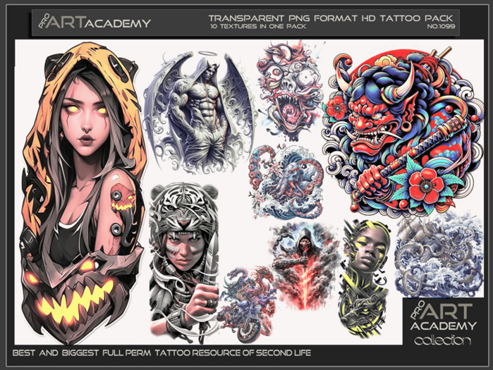 Second Life Marketplace - @PAA - Tattoo Texture Pack 1099