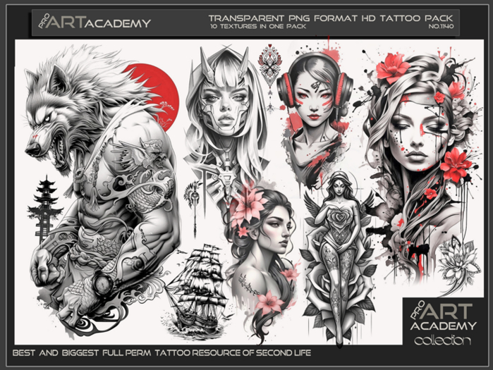 Second Life Marketplace - @PAA - Tattoo Texture Pack 1140