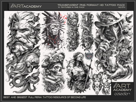 Second Life Marketplace - @PAA - Tattoo Texture Pack 1174