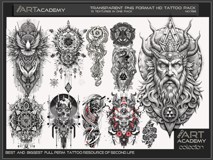 Second Life Marketplace - @PAA - Tattoo Texture Pack 1199
