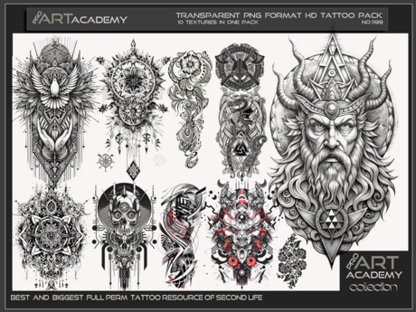 Second Life Marketplace - @PAA - Tattoo Texture Pack 1199
