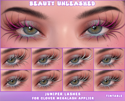 Second Life Marketplace - Beauty.Unleashed Juniper Lashes (Clover MegaLash)