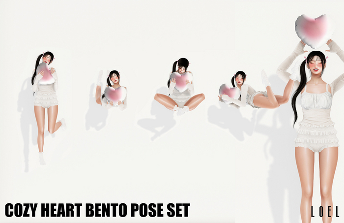 Second Life Marketplace - LOEL - Cozy Heart Bento Pose SET