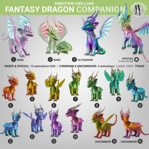 Second Life Marketplace - SEmotion Libellune Fantasy Dragon Companion ...