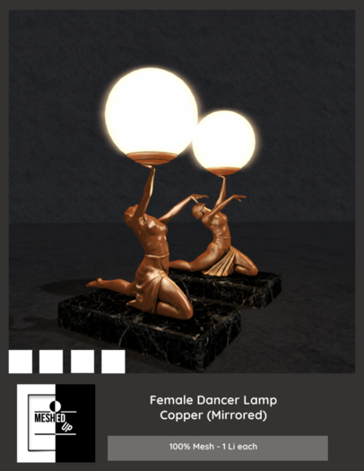 Second Life Marketplace - MeshedUp: Female Dancer Lamp Pack - Copper
