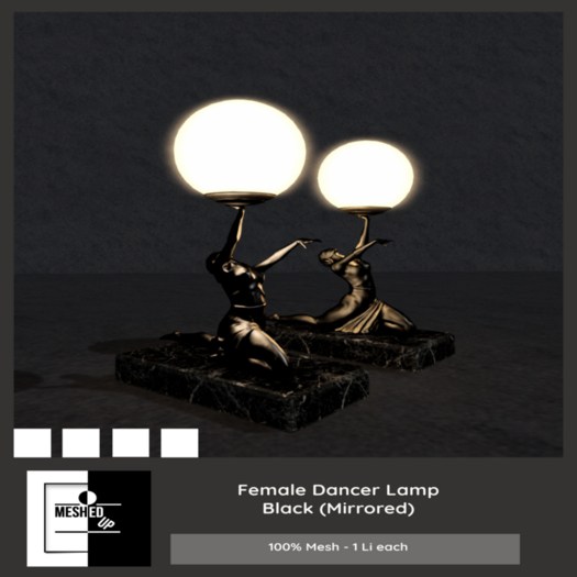 Second Life Marketplace - MeshedUp: Female Dancer Lamp Pack - Black