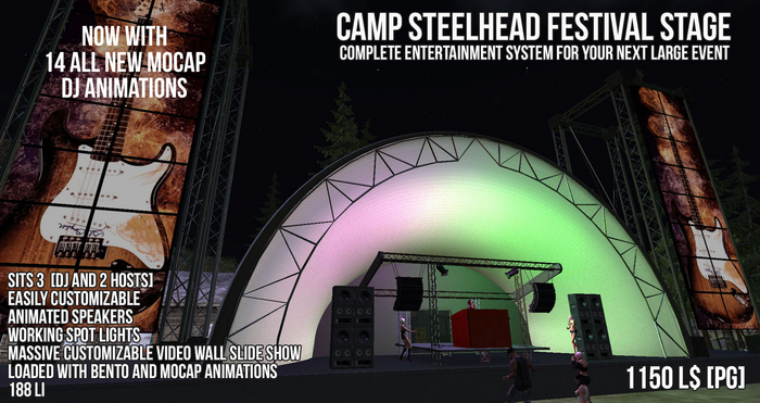 Second Life Marketplace - Camp Steelhead Festival Stage [Boxed PG] V5