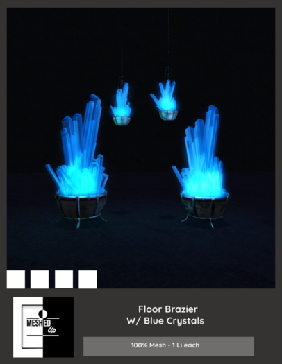 Second Life Marketplace - MeshedUp: Braziers Crystal Pack - Blue