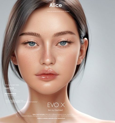 Second Life Marketplace - DeeTaleZ *SKINS - FATPACK* lel EVOX - Alice - ALL TONES + ADDON