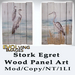 Second Life Marketplace - Stork Egret Wood Panel Art