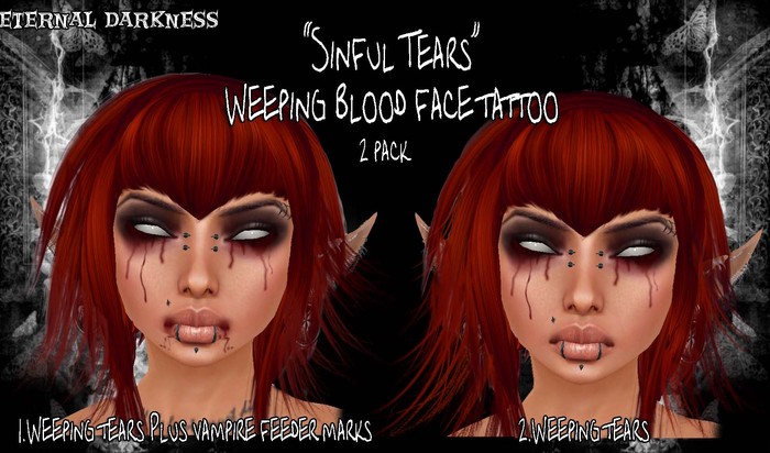 Second Life Marketplace - ::ED::"Sinful tears" 2 pack