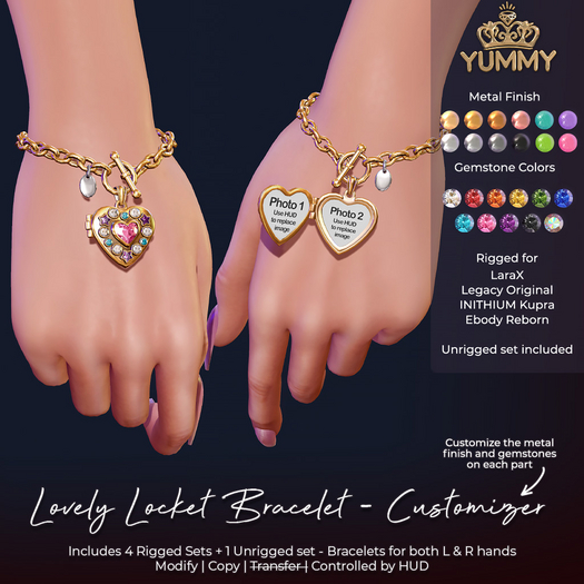 Second Life Marketplace - (Yummy) Lovely Locket Bracelet