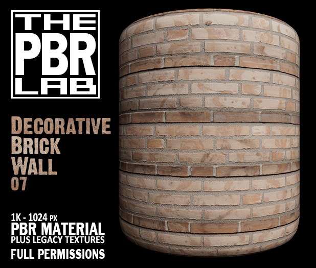 Second Life Marketplace - The PBR Lab - Decorative Brick Wall 07 - PBR ...