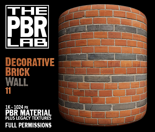 Second Life Marketplace - The PBR Lab - Decorative Brick Wall 11 - PBR ...