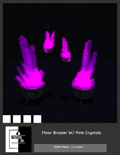 Second Life Marketplace - MeshedUp: Braziers Crystal Pack - Pink