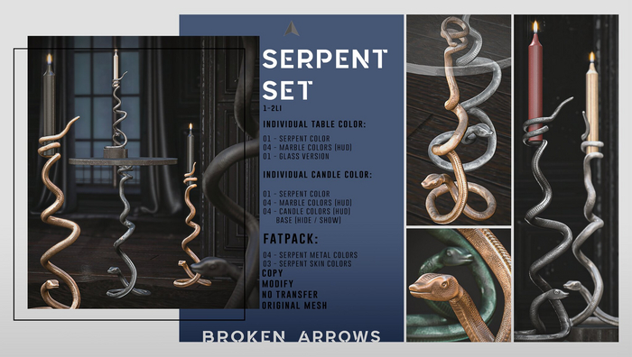 Second Life Marketplace - BROKEN ARROWS - Serpent Set - FATPACK