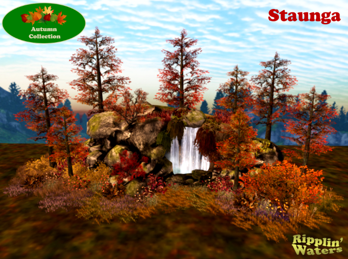 Second Life Marketplace - RW - Autumn Fall Rocky Forest Waterfall ...