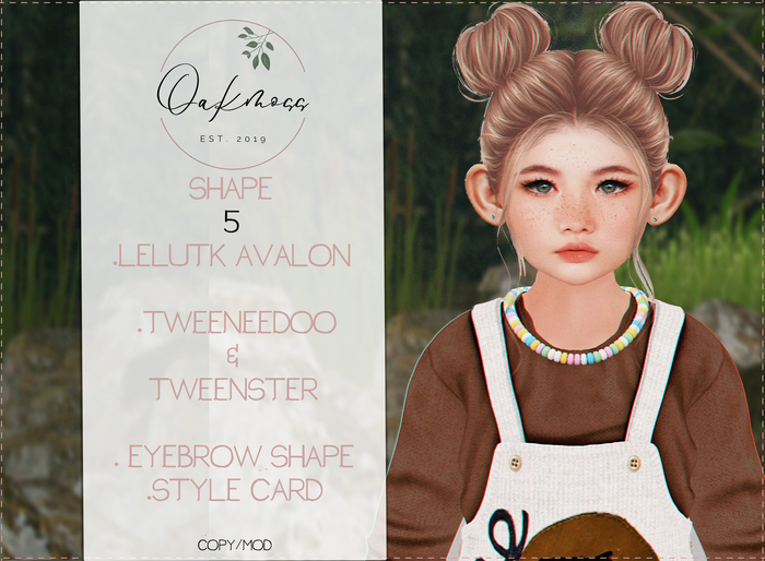 Second Life Marketplace - Oakmoss Shapes - Lelutka avalon - Shape 5