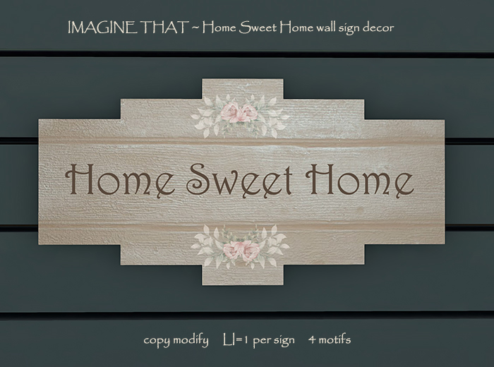 Second Life Marketplace - Imagine That ~ Home Sweet Home - wall decor ...