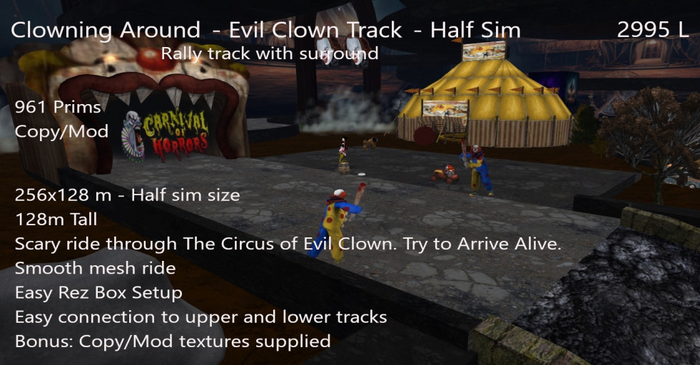 Second Life Marketplace - Clowning Around - Evil Clowns - Half Sim Track