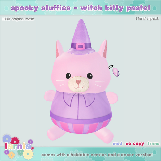 Second Life Marketplace - ~*larnia*~ spooky stuffies - witch kitty pastel