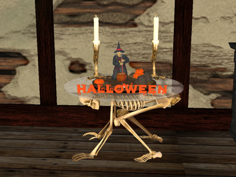 Second Life Marketplace - Halloween Skeleton Table - Animated Witch