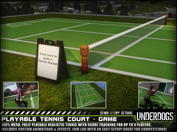 Second Life Marketplace - [UnderDogs] - Playable Tennis Court ...
