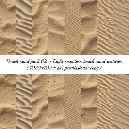 Second Life Marketplace - [Alpha Magic] Beach sand textures pack 02