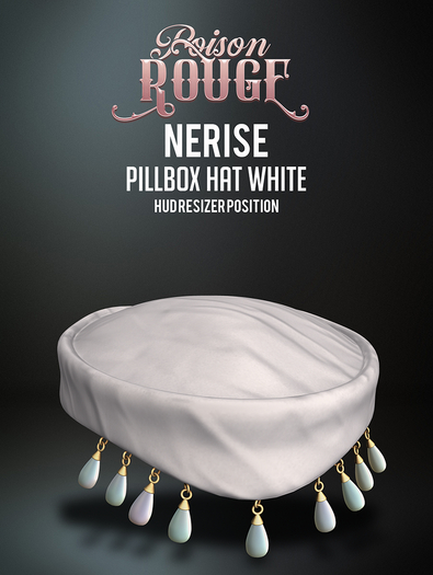 Second Life Marketplace - POISON ROUGE Nerise Pillbox Hat White