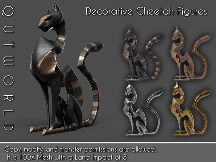 Second Life Marketplace - .::QUTWORLD Decorative Cheetah Figures::.FP
