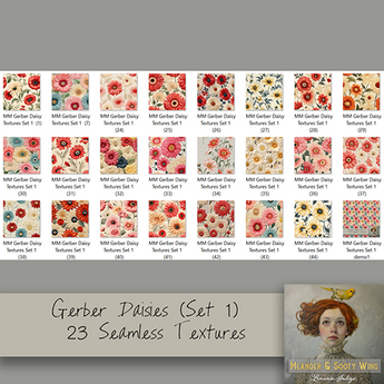 Second Life Marketplace - M/M Gerber Daisies Seamless Textures (Set 1)