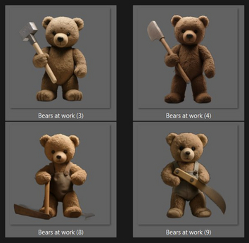 Second Life Marketplace - Teddy Bears at work Alpha Cut, Full Perm
