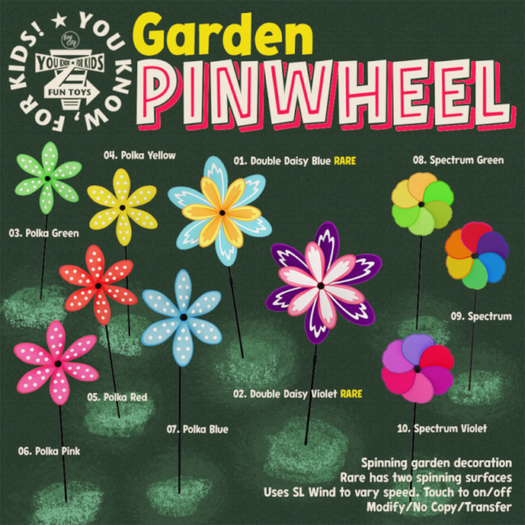 Second Life Marketplace - 02. [YKFK] Garden Pinwheel - Double Daisy ...
