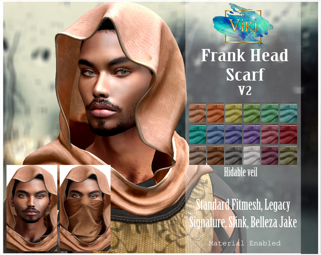 Second Life Marketplace - .Viki. Frank - Head Scarf v2