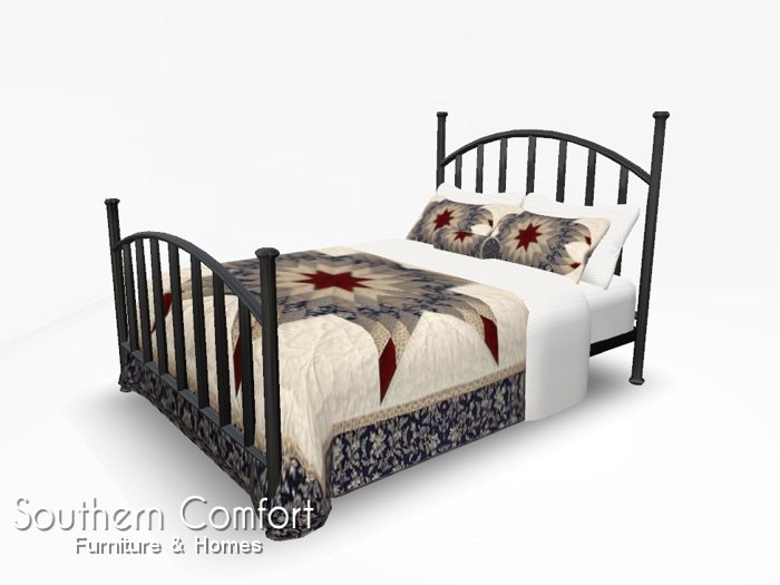 Second Life Marketplace - Bed ONLY - Antique Wrought Iron Navy - PG ...