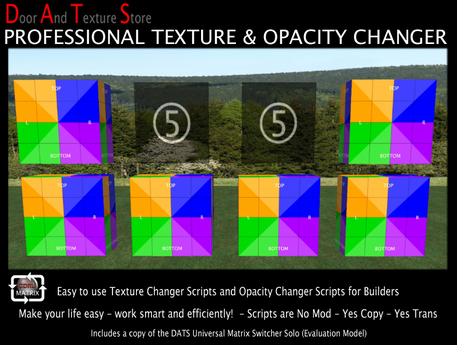 Second Life Marketplace - DATS Professional Addressable Texture Changer ...