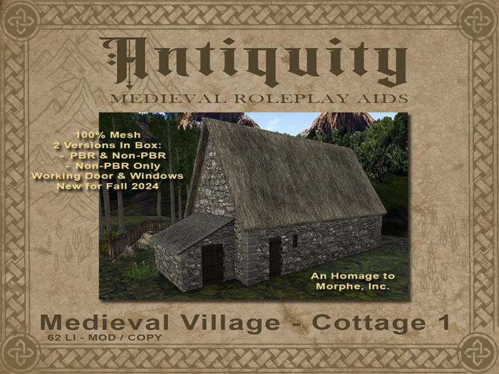 Second Life Marketplace - Antiquity Medieval Cottage 1 v1.0 crate