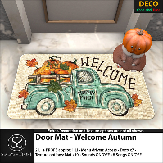Second Life Marketplace - SaCaYa - Door Mat - Welcome Autumn